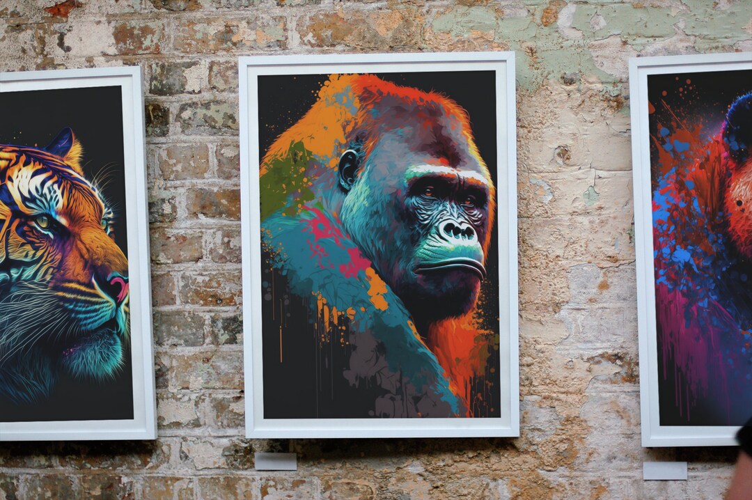 Dynamic Gorilla Poster Endangered Species - Etsy