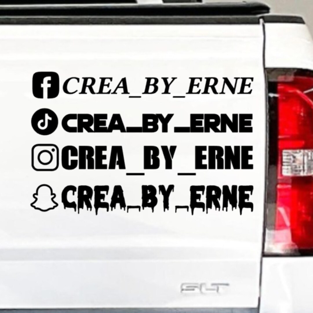 2 Pieces of Custom Vinyl Social Media Stickers / Window Car / Tik Tok ...