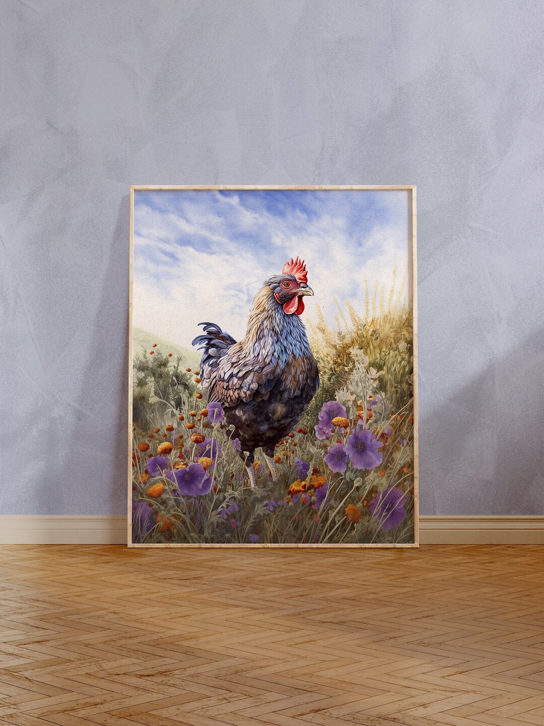 Majestic Chicken Art Farm Animal Art Deco Beautiful Chicken Print ...