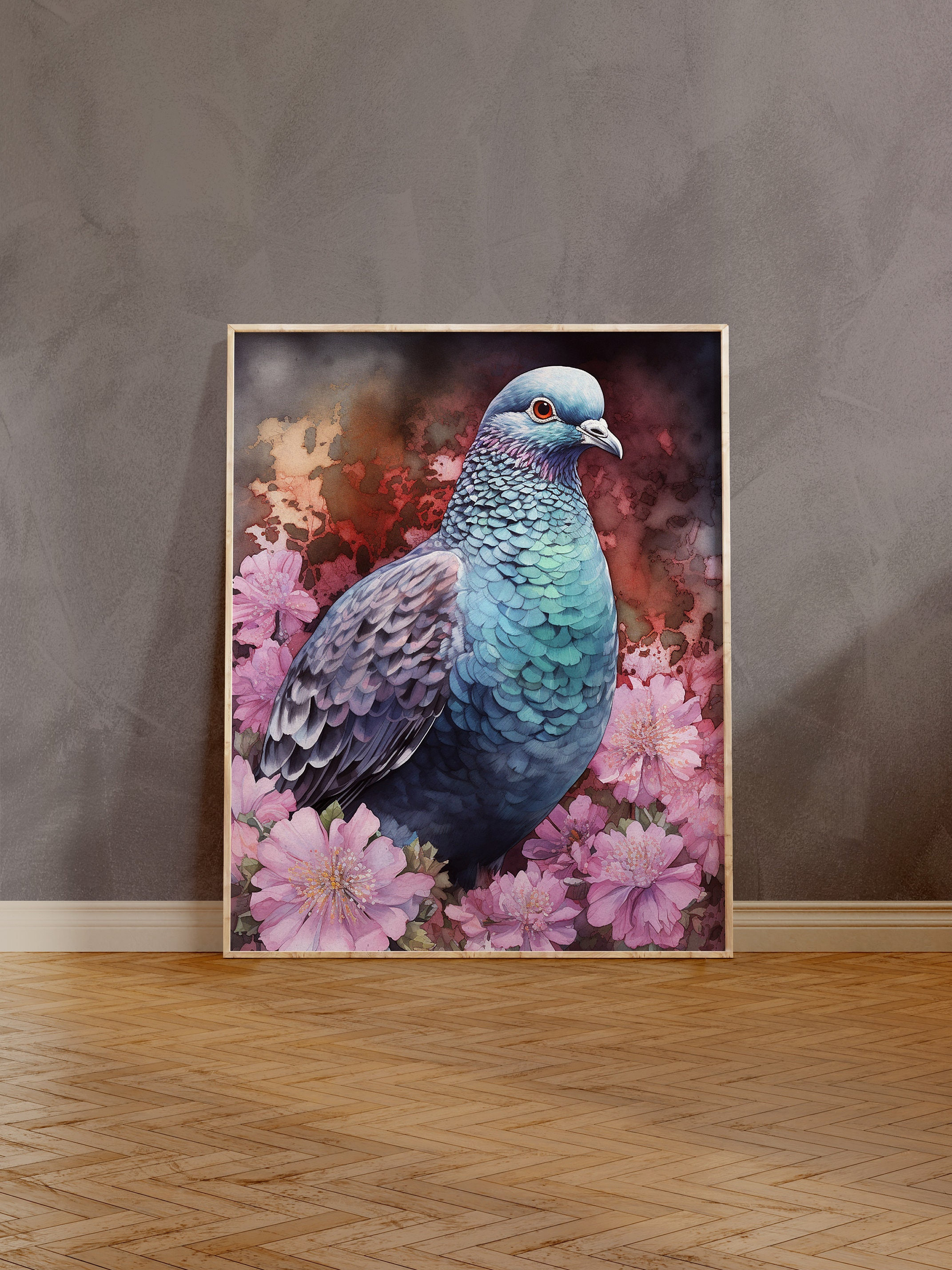 Printable Pigeon Art Pigeon Portrait Art Pigeon Digital Art - Etsy
