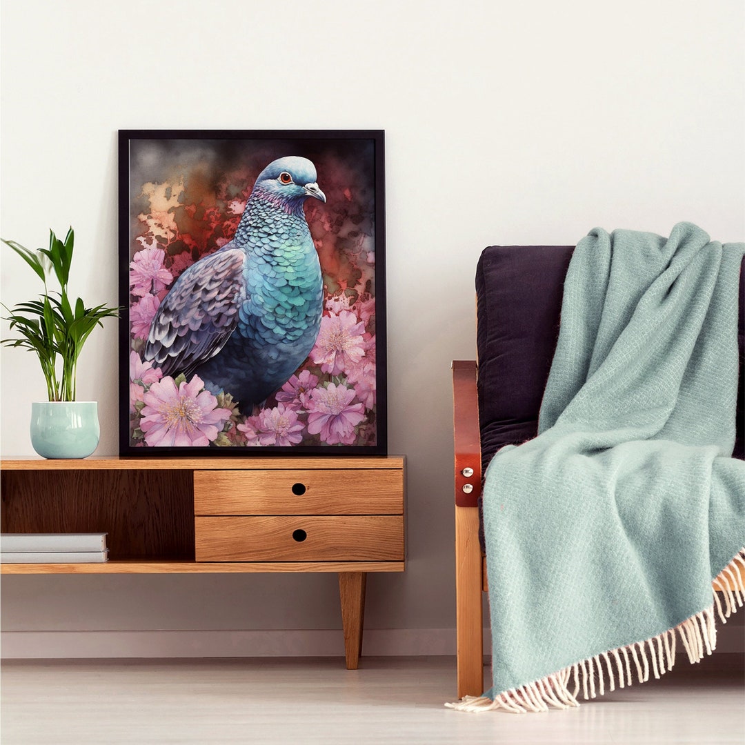 Printable Pigeon Art Pigeon Portrait Art Pigeon Digital Art - Etsy