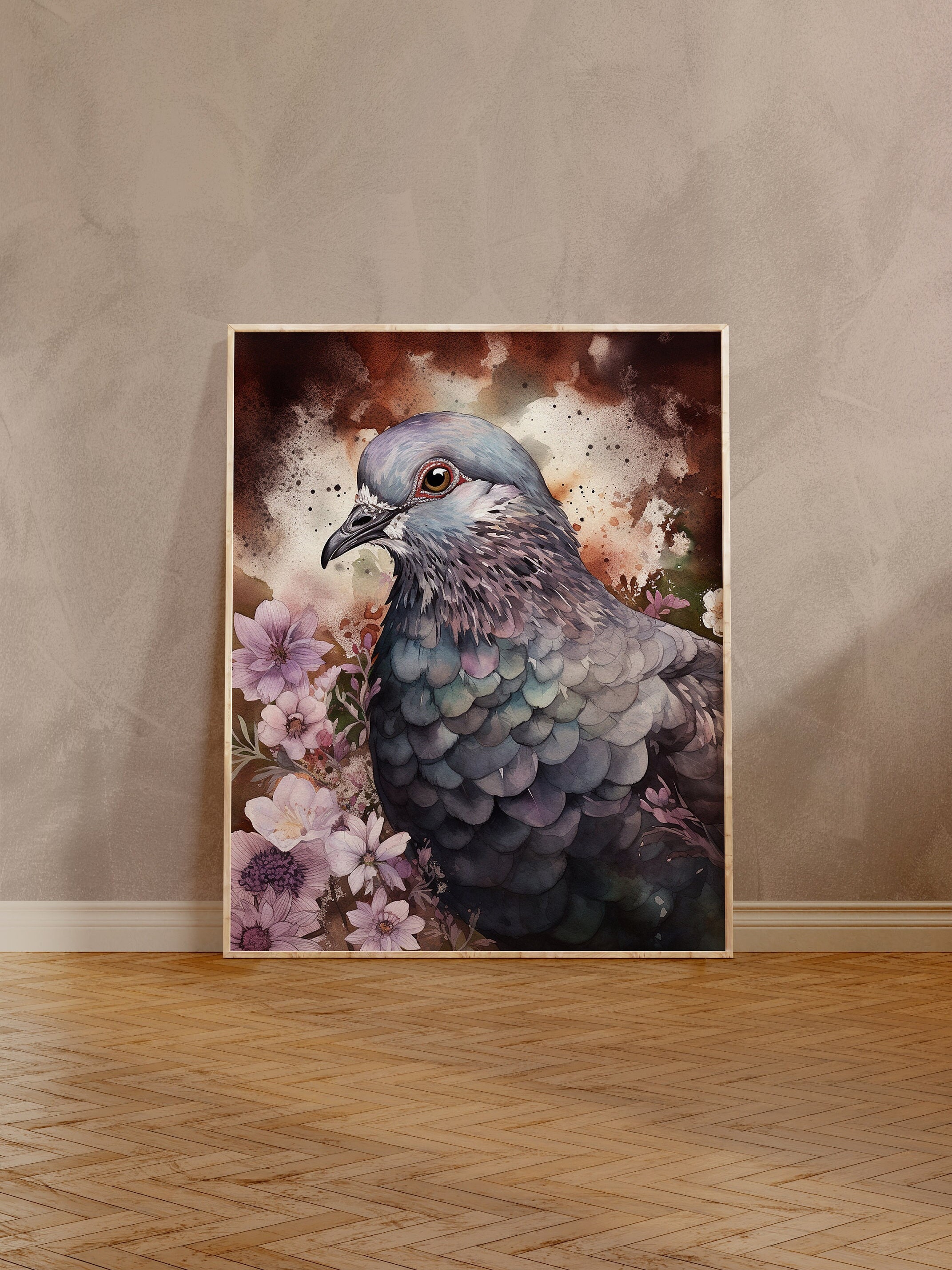 Printable Pigeon Art Pigeon Portrait Art Pigeon Digital Art - Etsy
