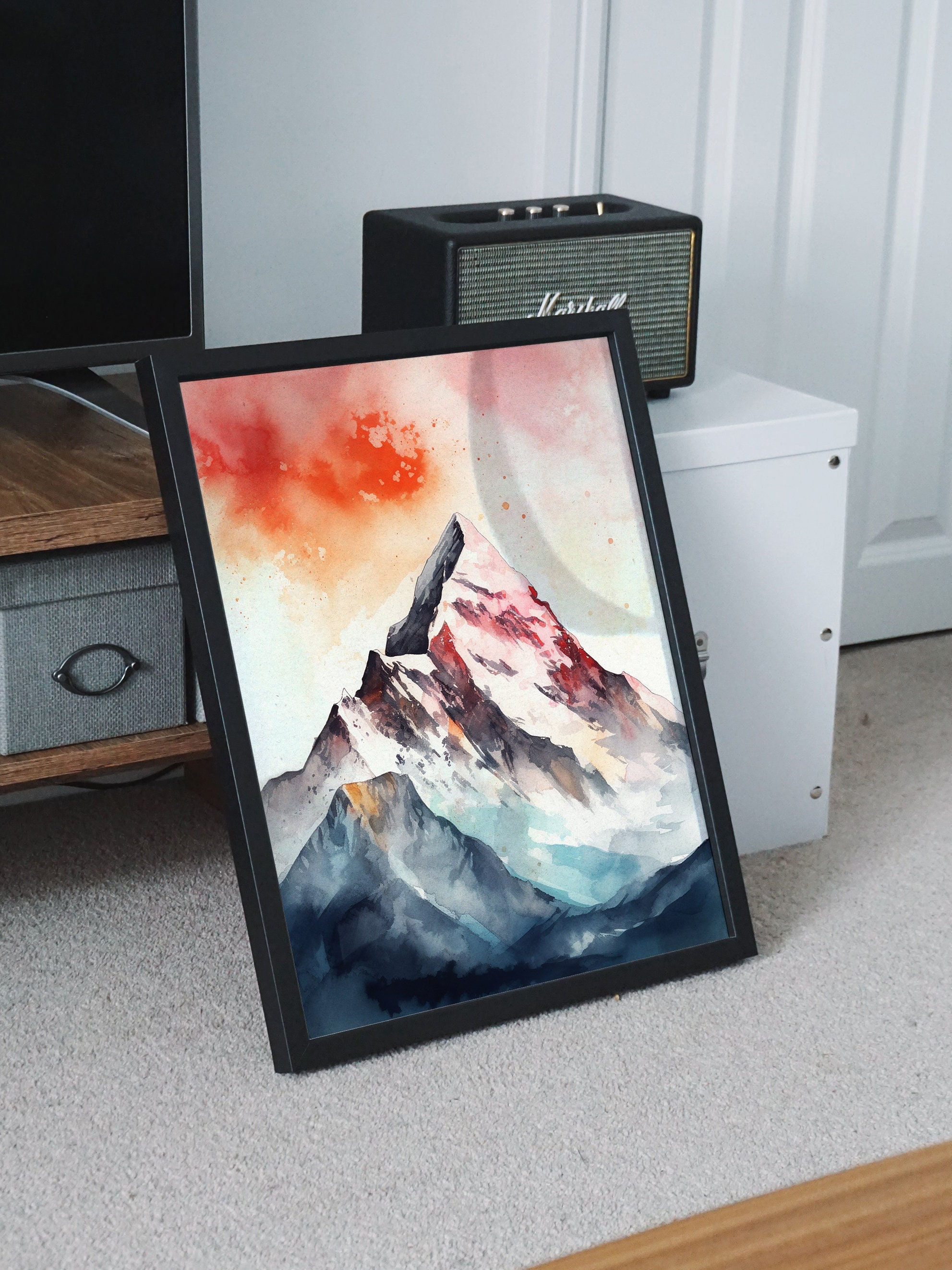 Mt Everest Art Print Majestic Forest Art Mount Everest Print Instant ...