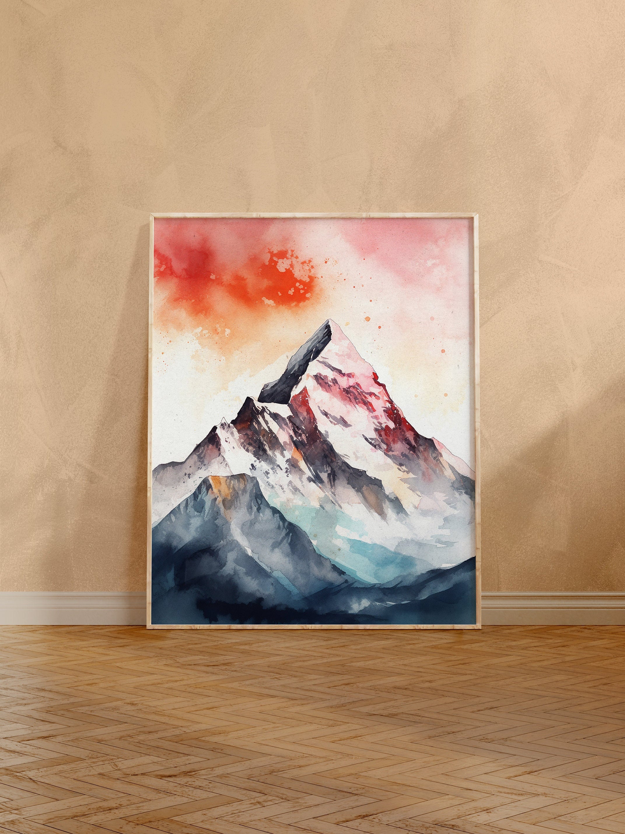 Mt Everest Art Print Majestic Forest Art Mount Everest Print Instant ...
