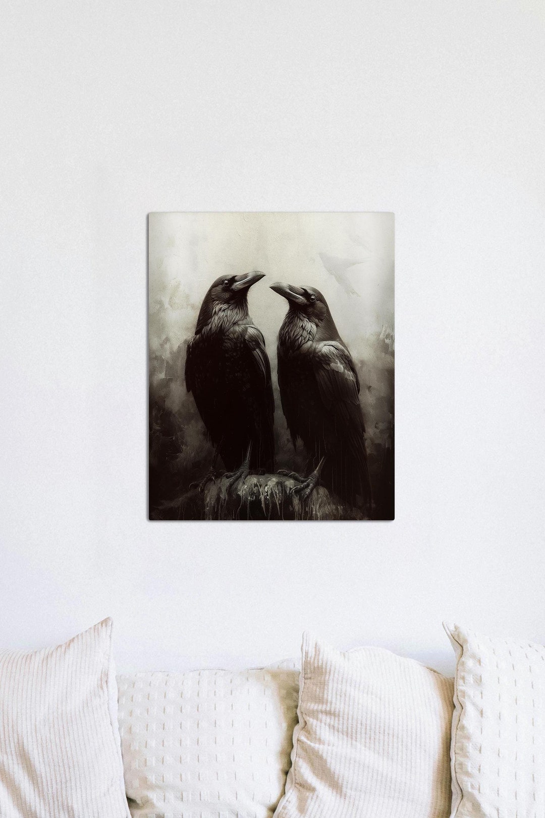 Metal Crow Gift for Him Corvus Art Decor Aluminum Raven Gift for Her ...