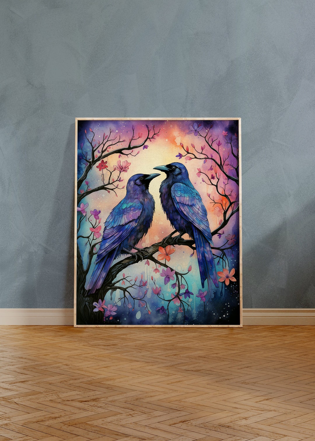 Crow Gift for Her Corvus Art Decor Raven Giclee Gift for Him Raven Wall ...