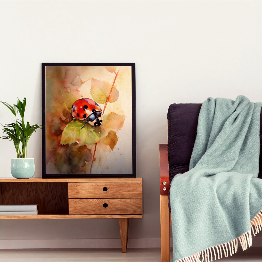 Colorful Ladybug Digital Insect Art Ladybug Decor Ladybug Art Print ...