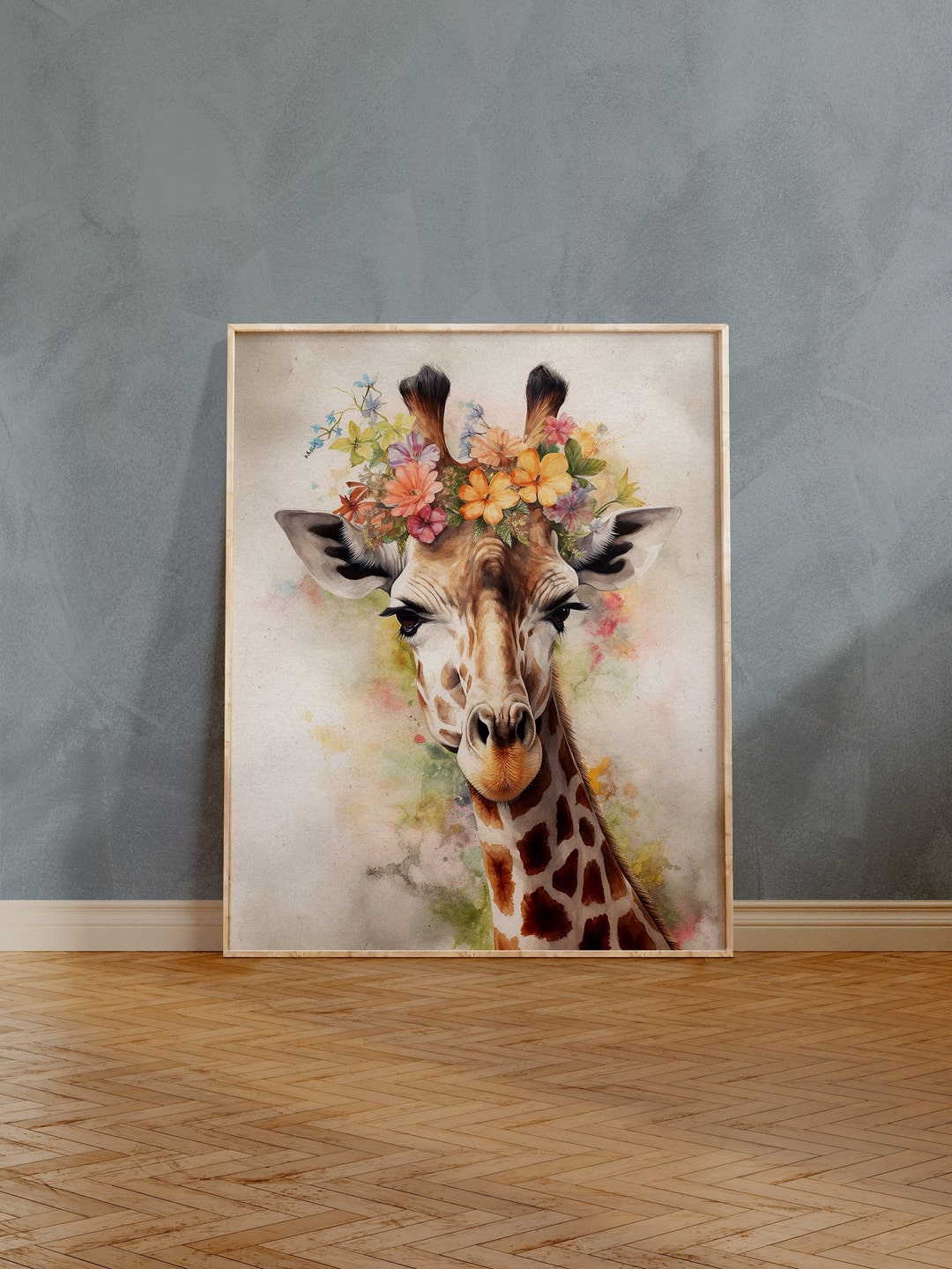 Giraffe Art Decor Gift for Her Printable Giraffe Wall Art Decor Giraffe ...