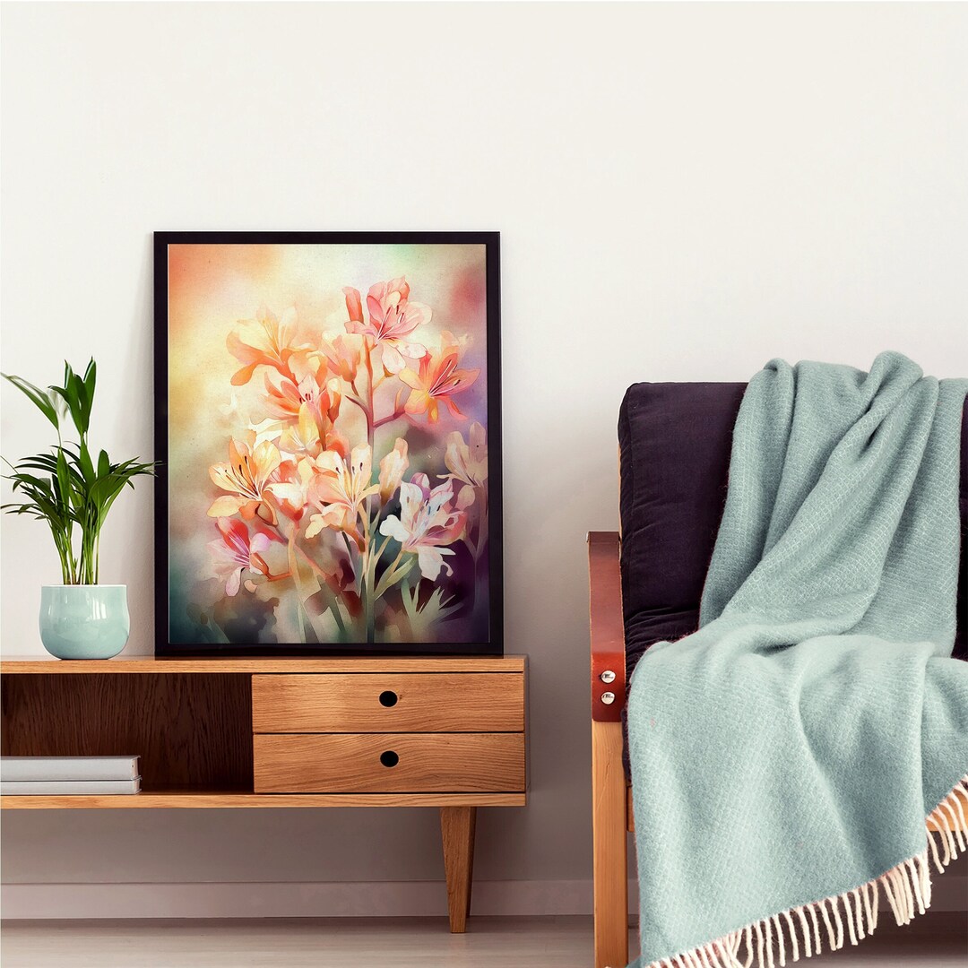 Peruvian Lily Art Print Lily of the Incas Art Decor Digital ...