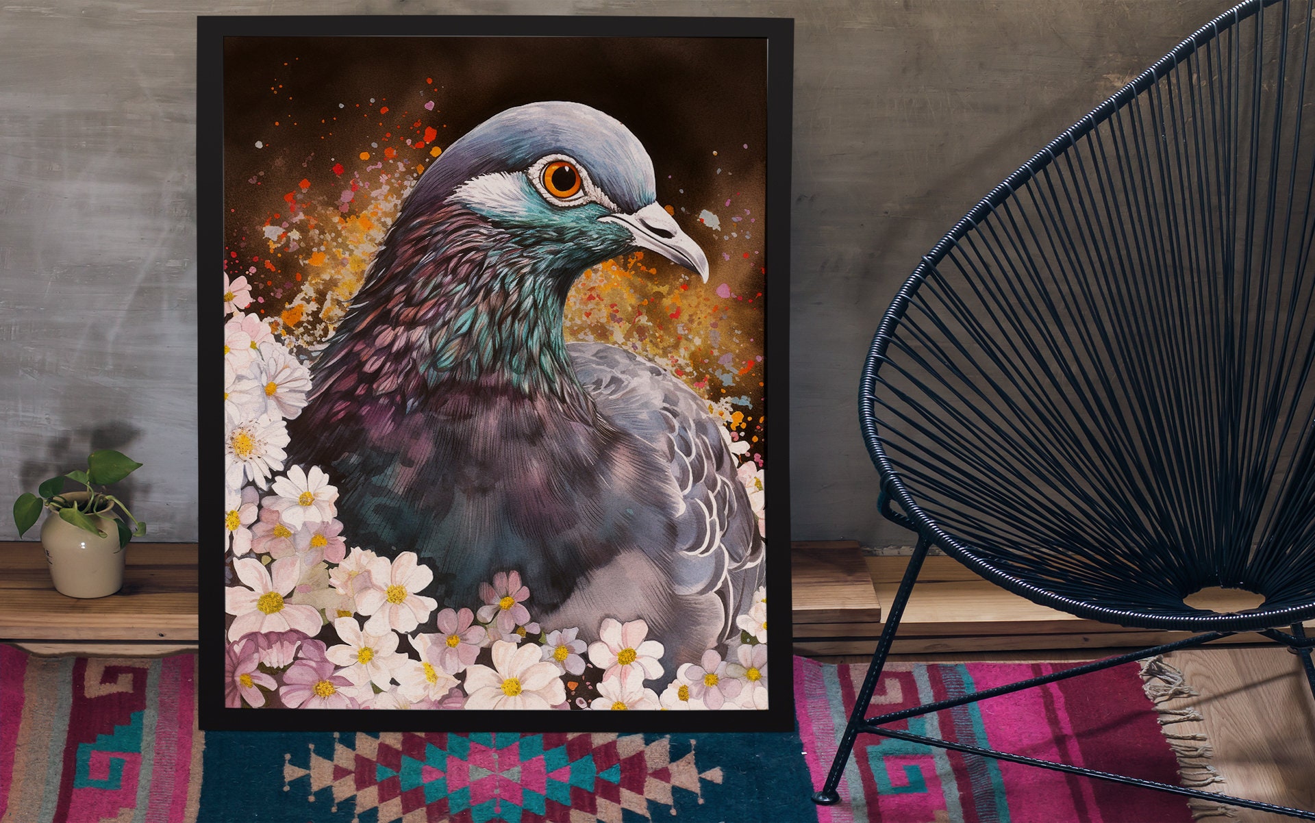 Printable Pigeon Art Pigeon Portrait Art Pigeon Digital Art - Etsy
