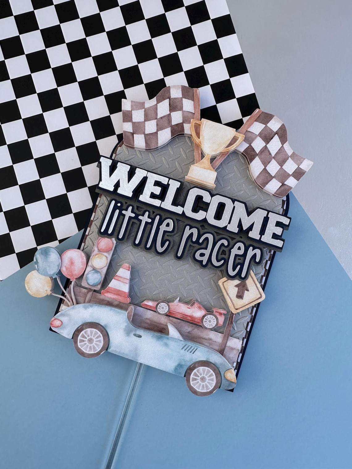 Welcome Little Racer Cake Topper First Lap Around the Track Cake Topper ...
