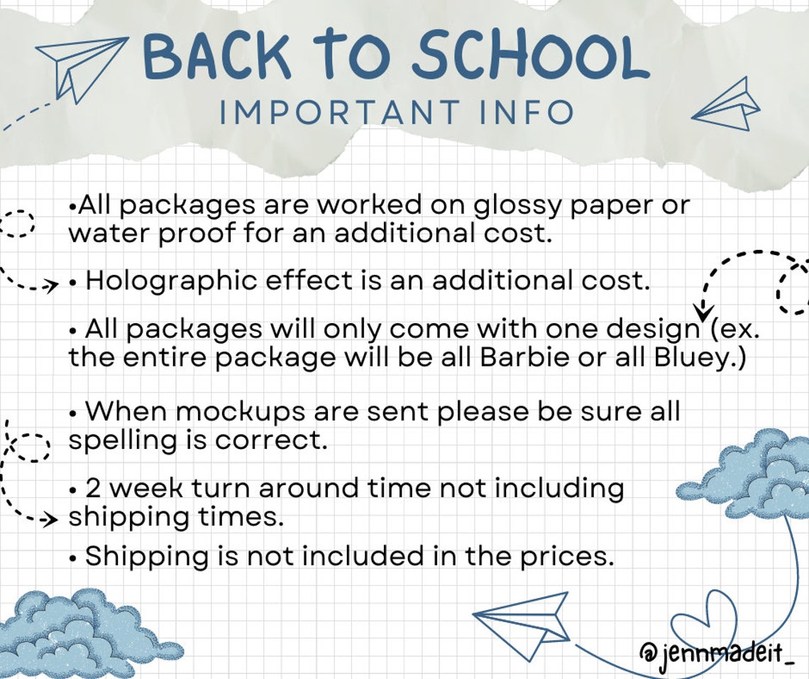 Back to School Labels Package 1, School Supply Labels, Sticker Labels ...