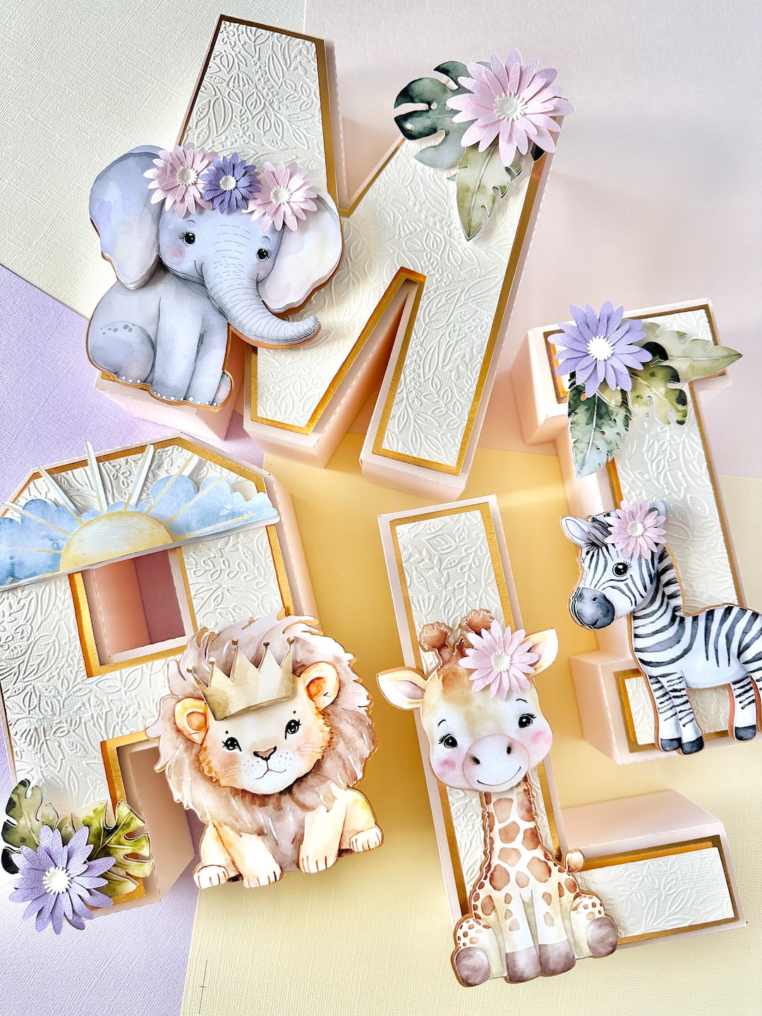 Safari 3D Letters, Young Wild and Three Party Decor, Safari Baby Shower ...