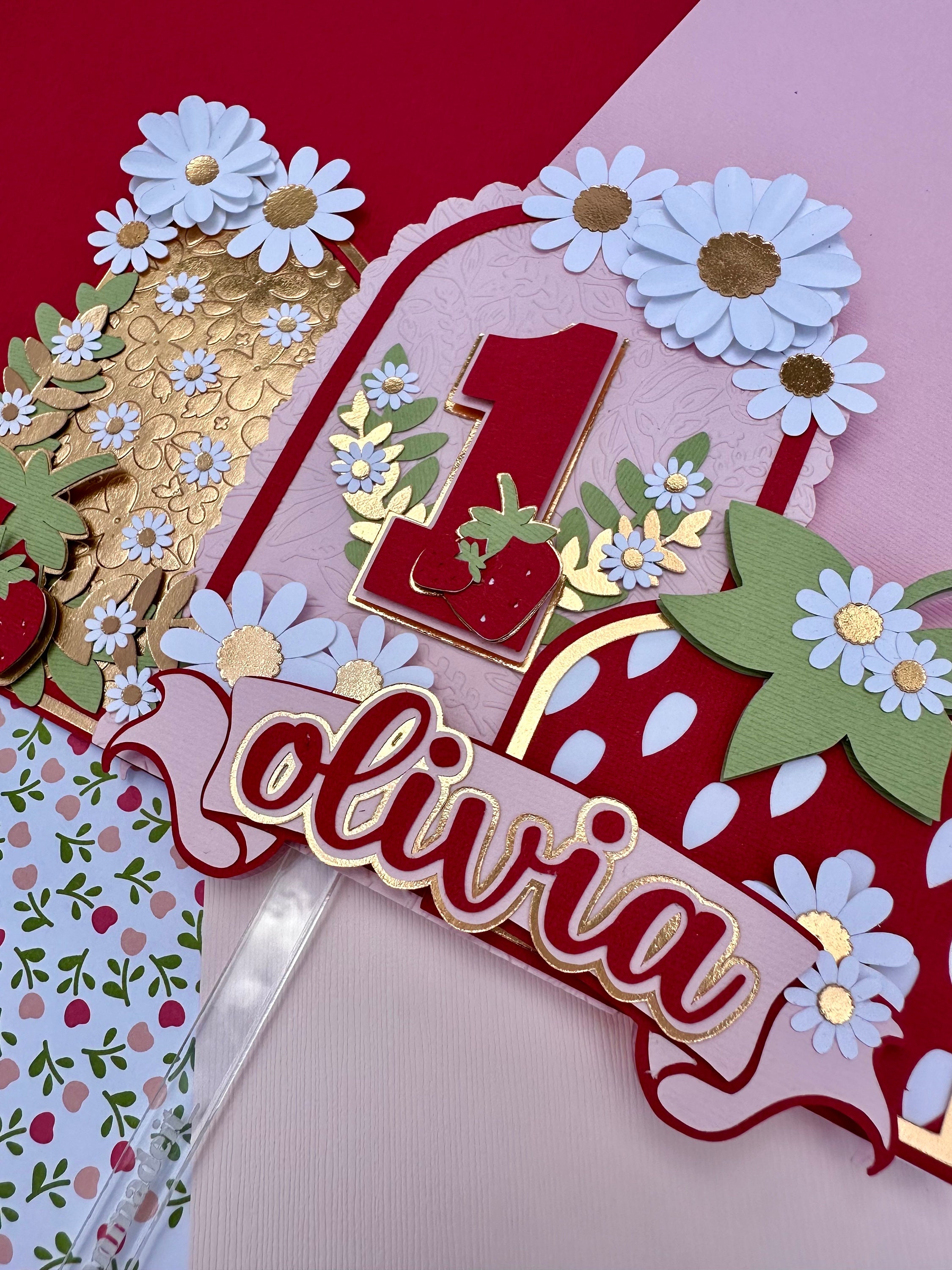 Strawberry Cake Topper, Strawberry Theme Party, Strawberry Party, Berry ...