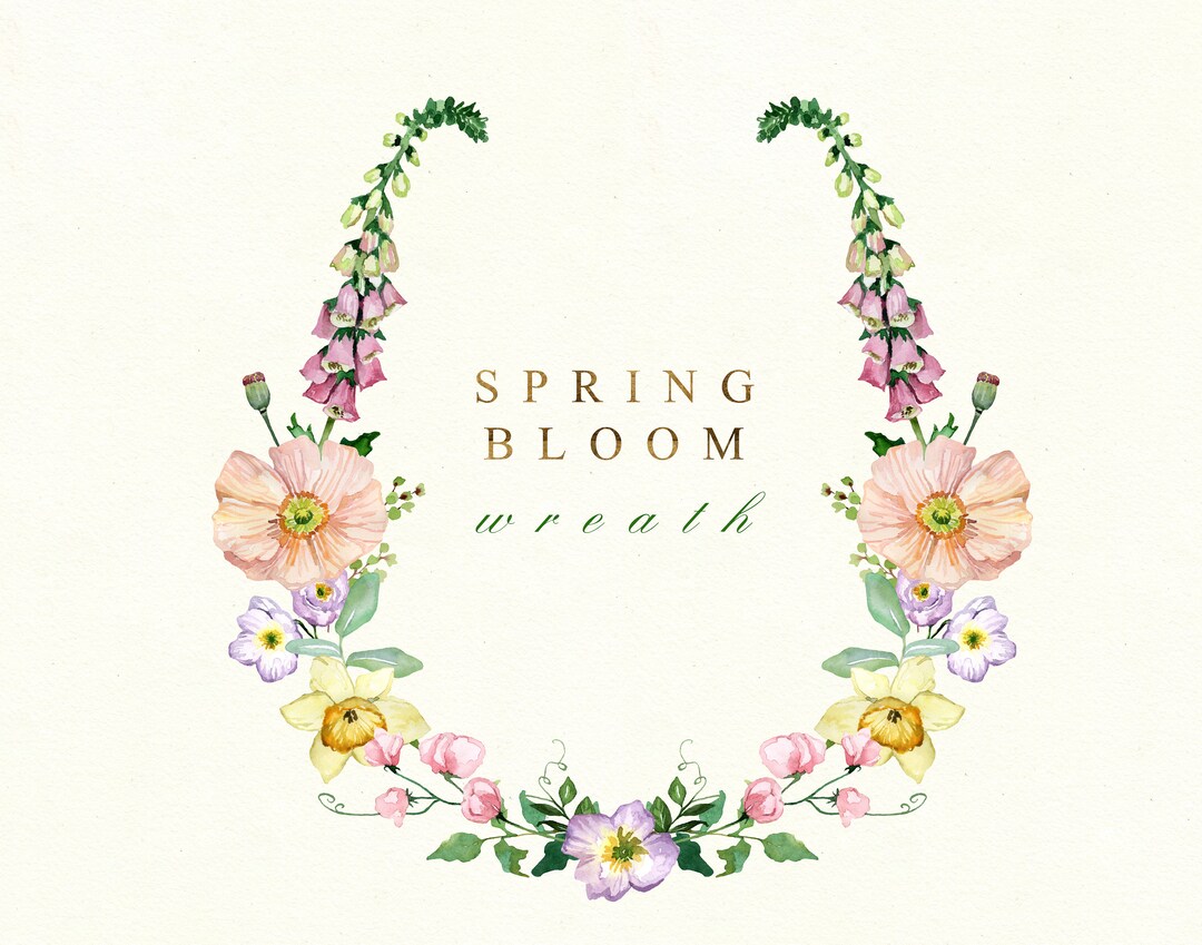 Watercolor Spring Floral Wreath Png - Bright Spring Summer Frame ...