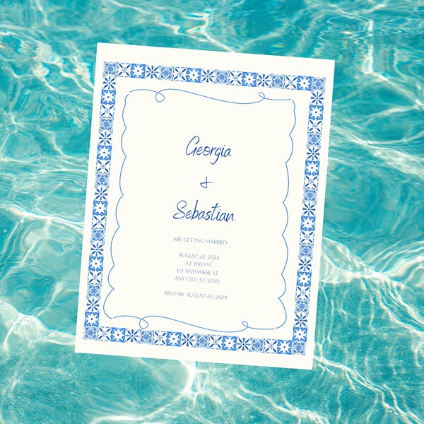 Mediterranean Wedding Invitations - Etsy