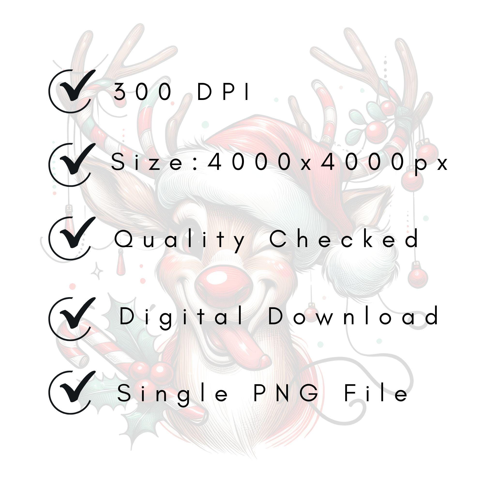 Watercolor Quirky Reindeer PNG Funny Winking Xmas Reindeer PNG Cartoon ...