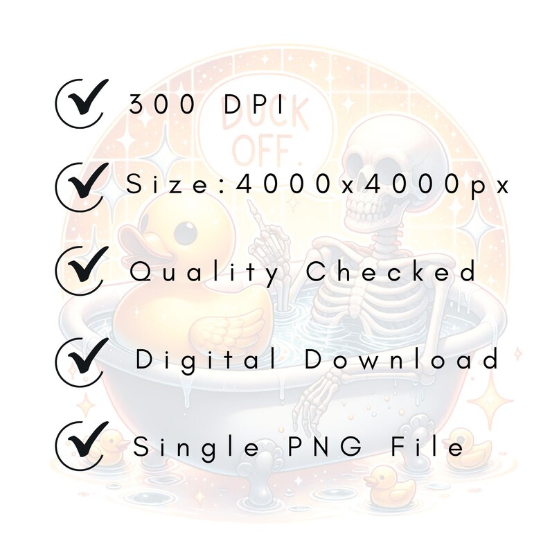 Duck off PNG, Funny Rubber Duck Clipart, Sassy Cute Duck Skeleton ...