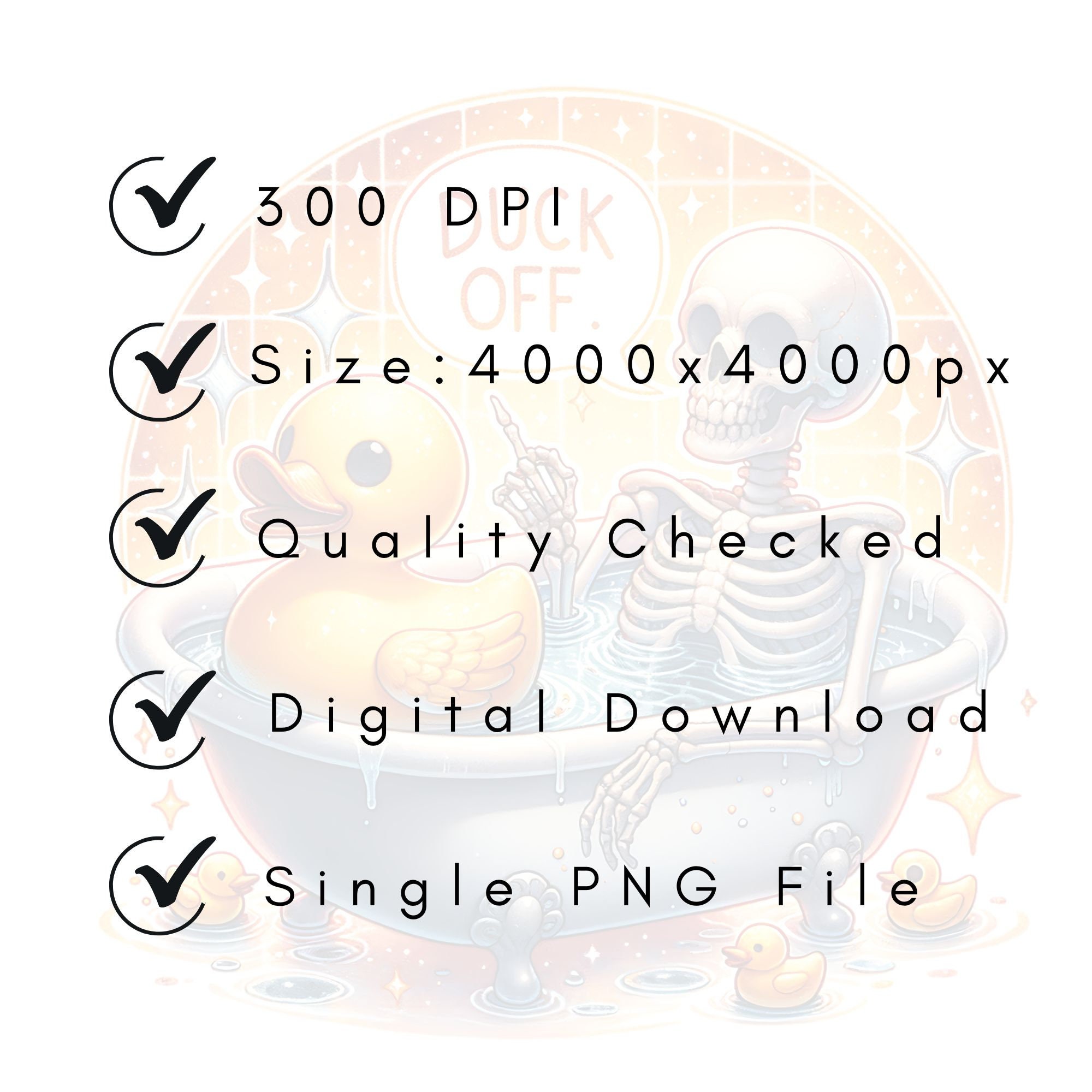 Duck off PNG, Funny Rubber Duck Clipart, Sassy Cute Duck Skeleton ...