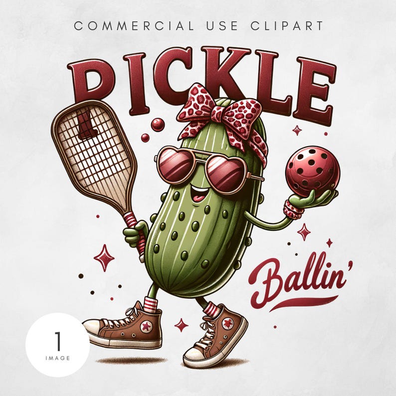 Pickle Ballin Png, Funny Pickleball PNG, Cute Pickle Ball Sublimation ...