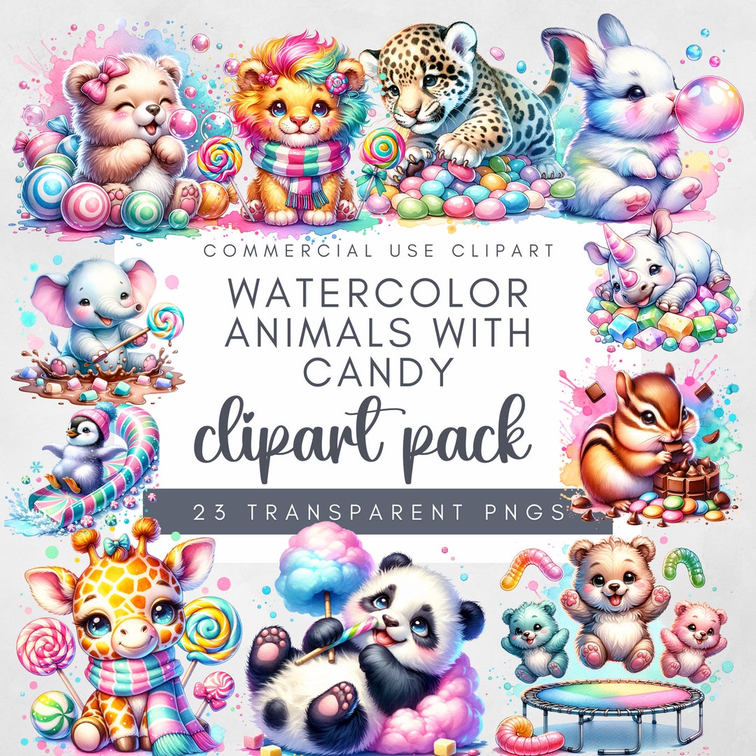 Candy-themed Animal PNG Clipart Bright and Fun Images Transparent ...