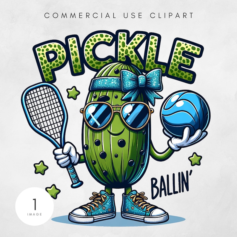 Pickle Ballin Png, Funny Pickleball PNG, Cute Pickle Ball Sublimation ...