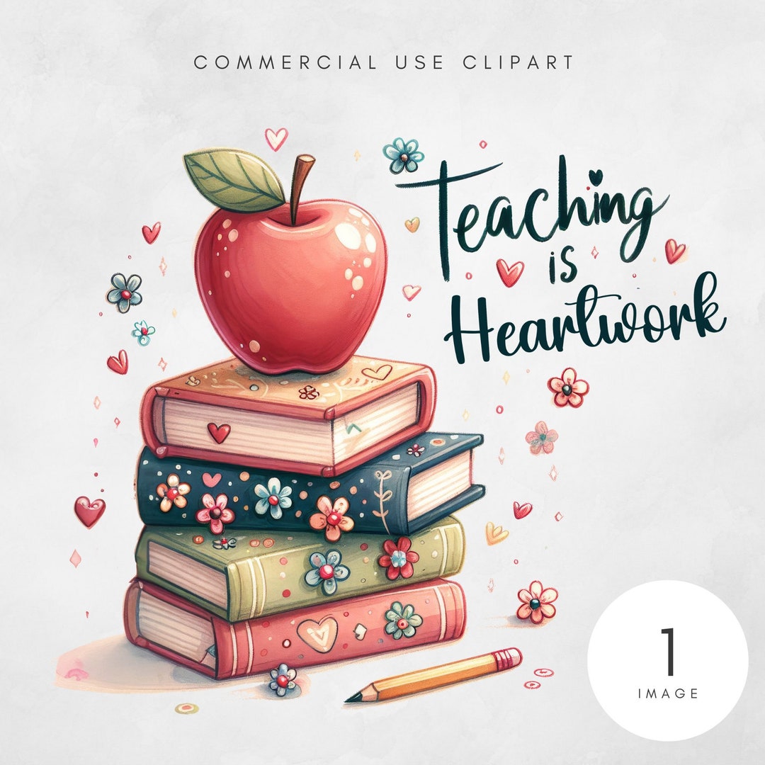 Teacher Sublimation PNG, Teaching is a Work of Heart PNG Design, Teaching Shirt PNG, Teaching is ...