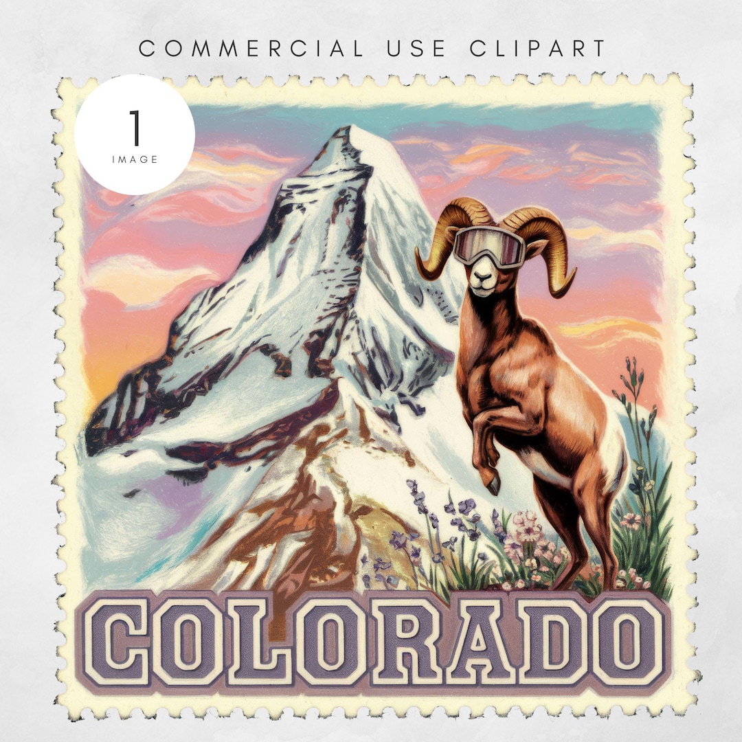 Colorado State Stamp PNG Retro Postage Art Vintage Scrapbooking ...