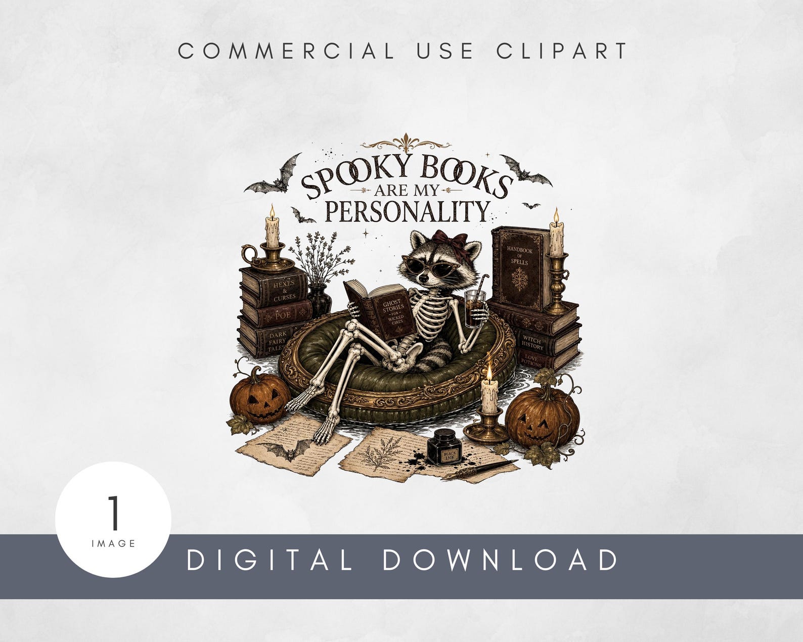 Spooky Books Are My Personality PNG, Cute Bookish Designs, Digital ...