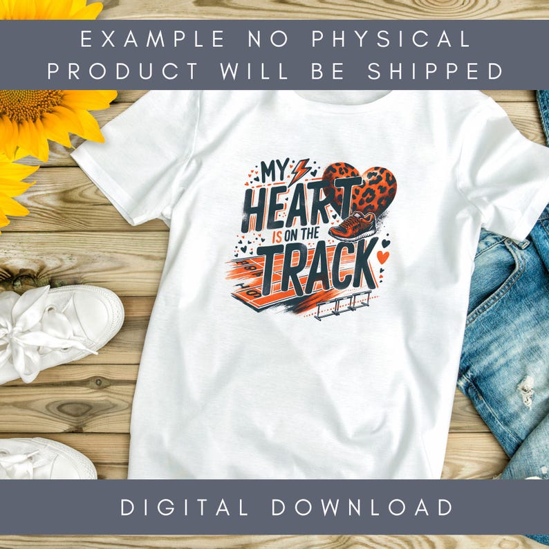 My Heart is on the Track and Field PNG Cross Country Race Day Tshirt ...
