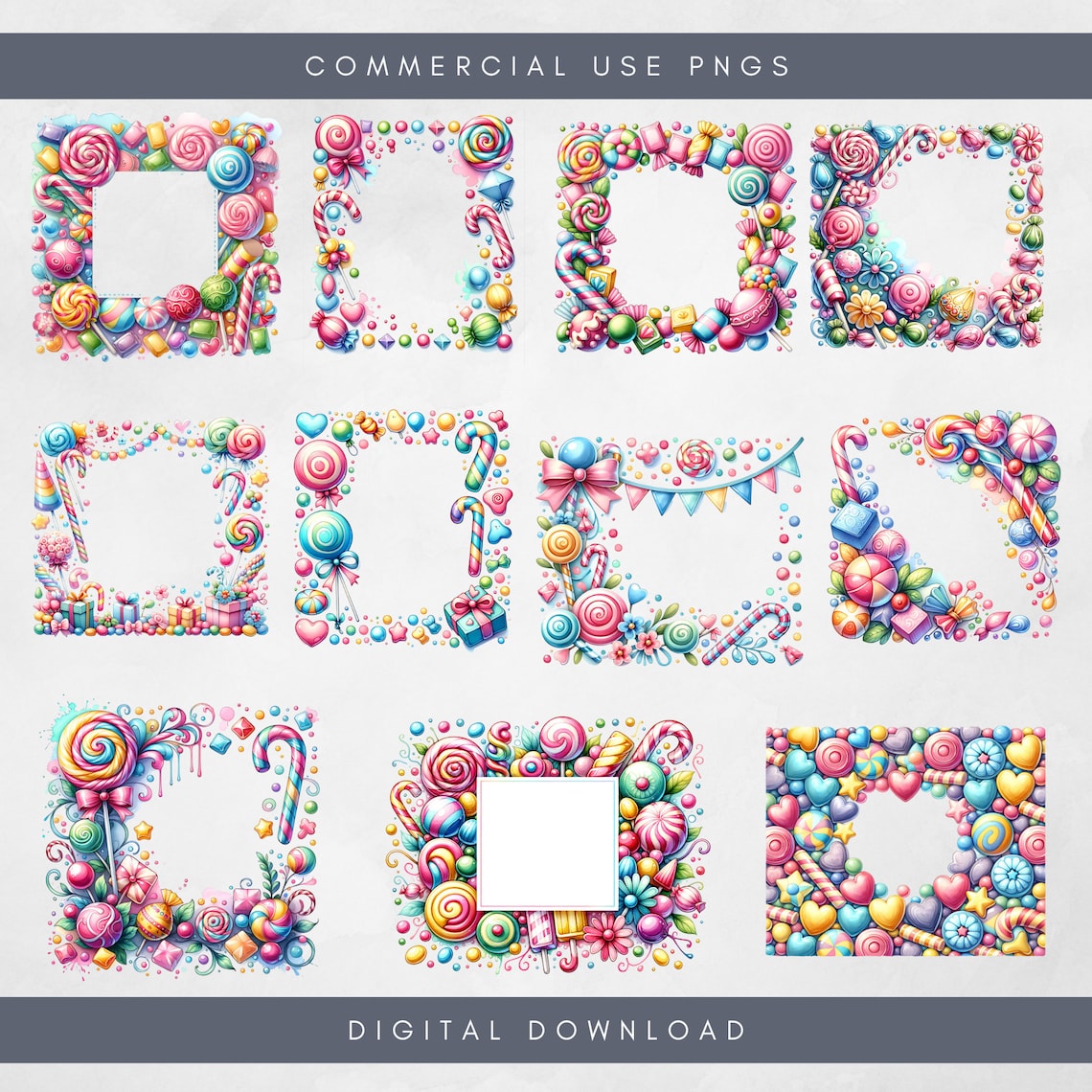 Candy-themed Frames PNG Clipart Bright and Fun Images Transparent ...