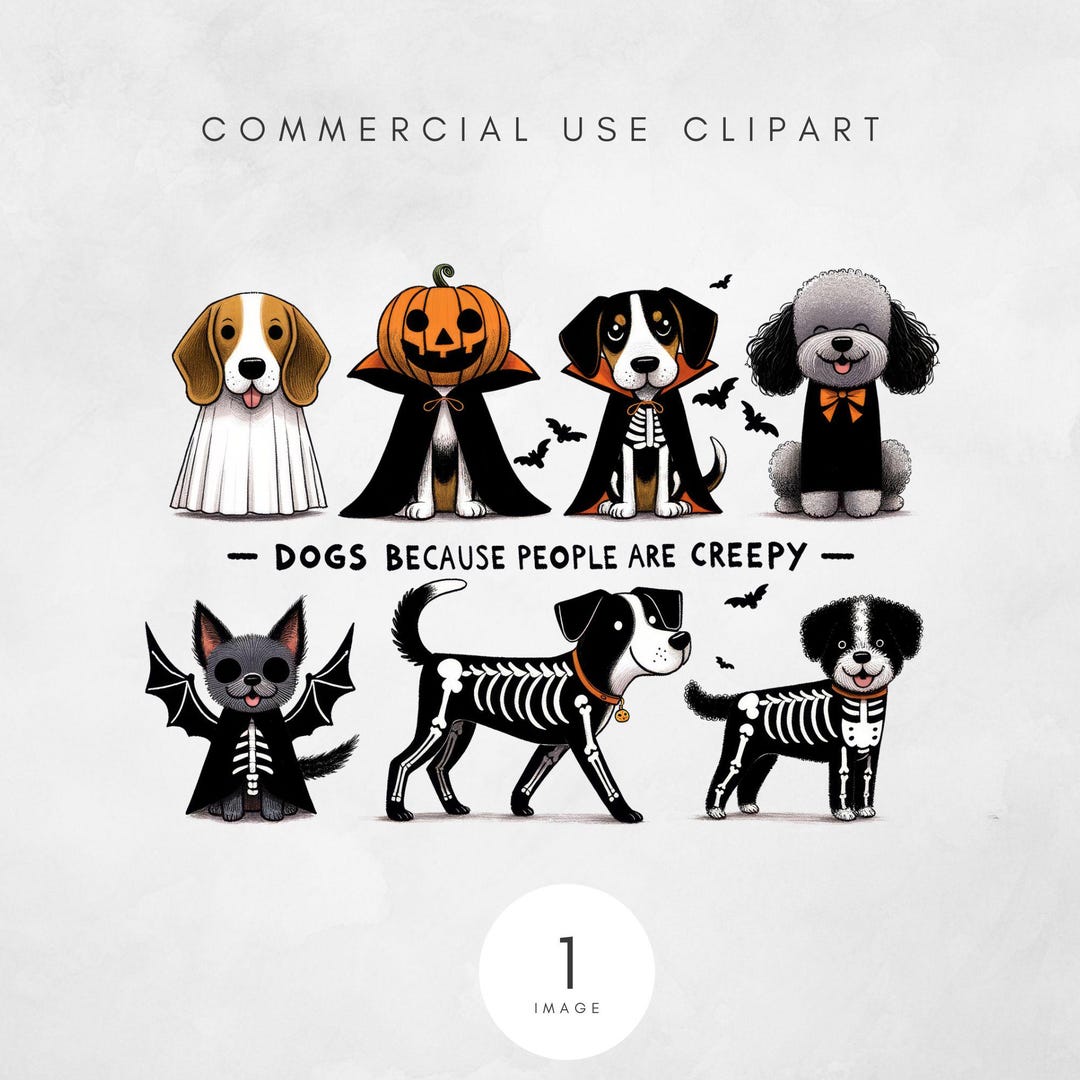 Dogs Because People Are Creepy PNG Funny Trendy Cute Spooky Vintage ...