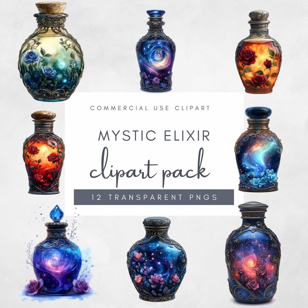 Elixir Clipart PNG Design Magical Potion Bottles Witchcraft Art Alchemy ...