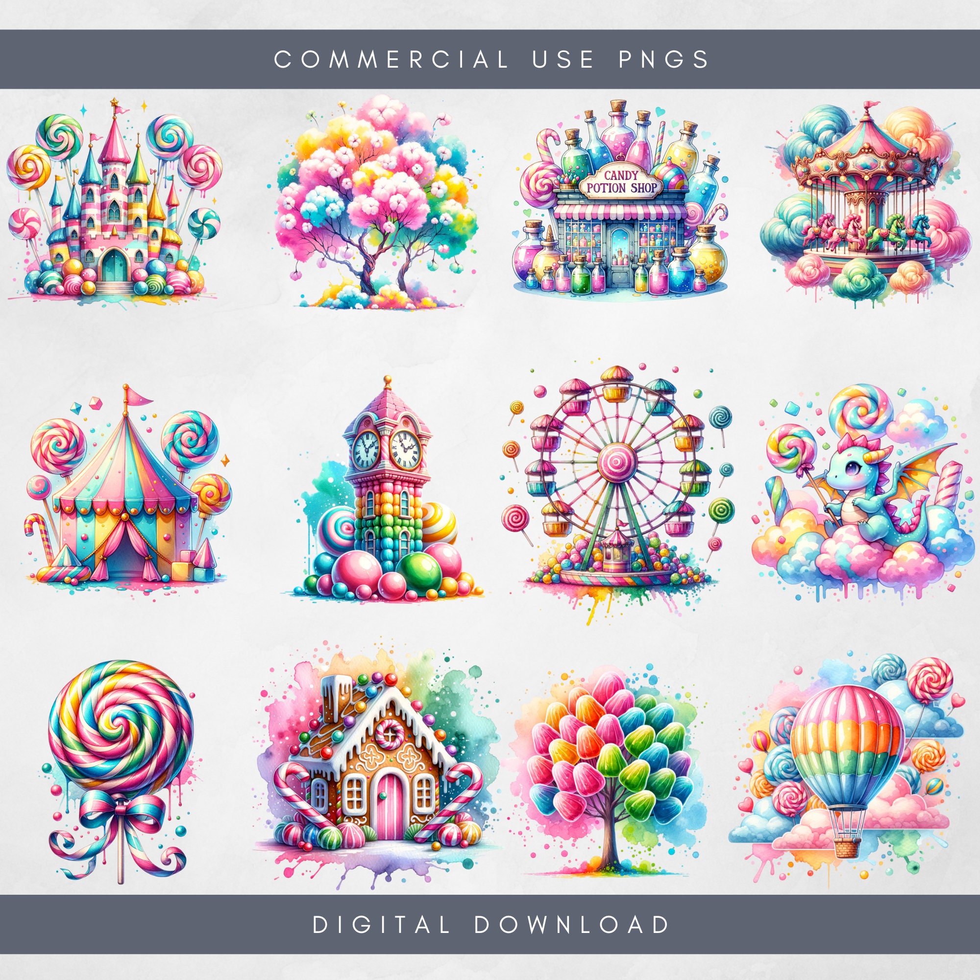 Candy-themed Elements Bundle PNG Clipart Bright and Fun Images ...