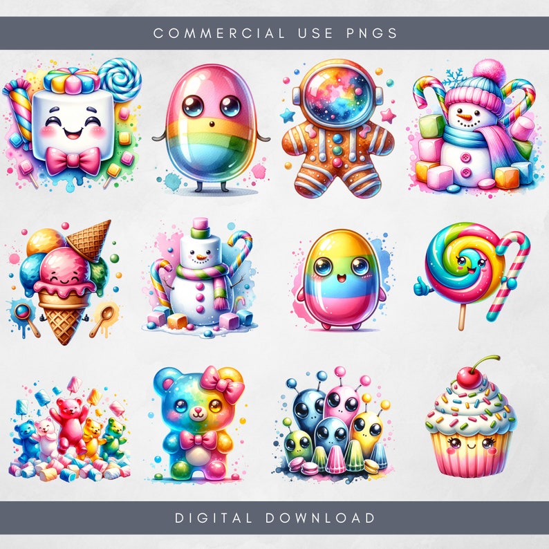 Candy-themed Elements Bundle PNG Clipart Bright and Fun Images ...
