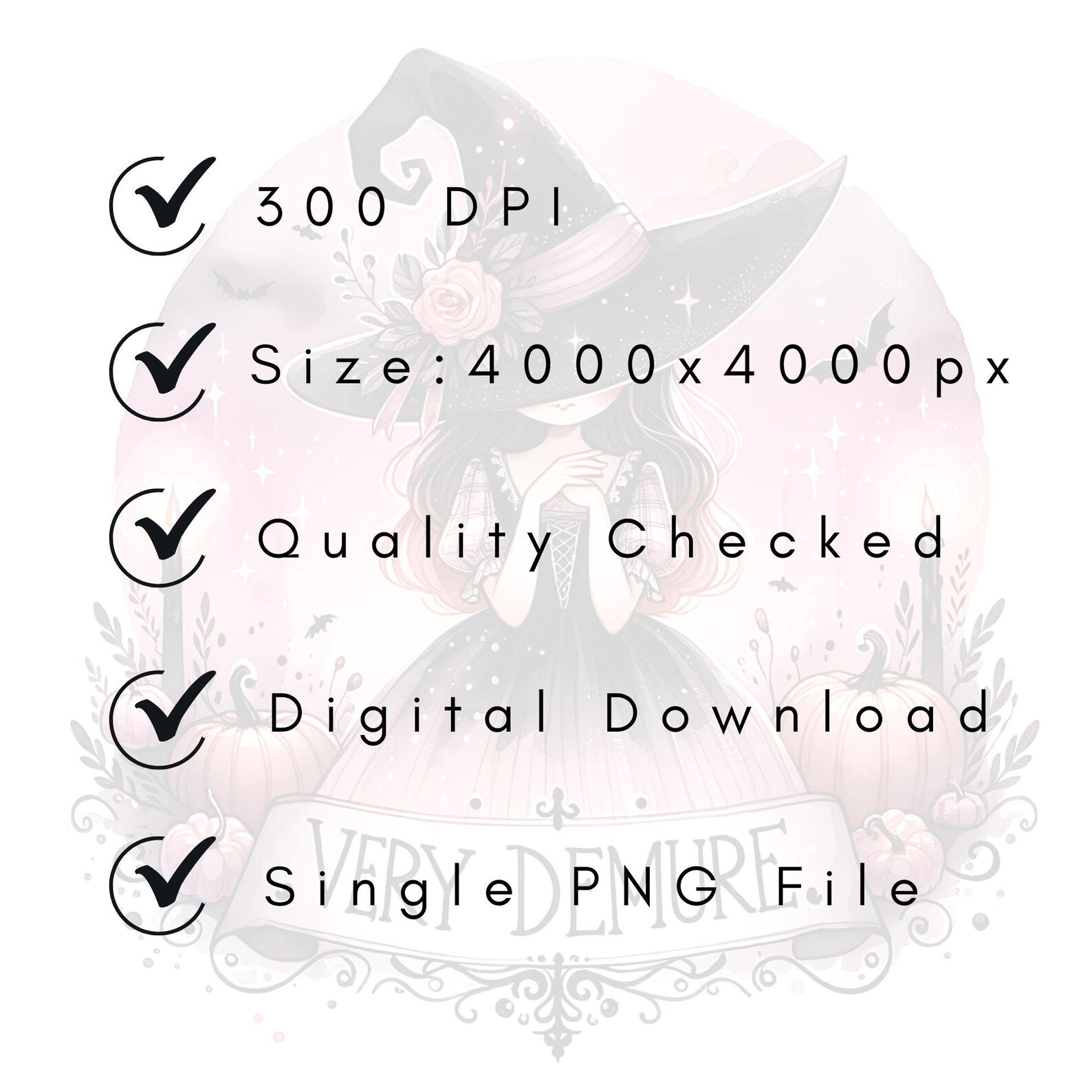Very Demure Halloween PNG Sublimation File Pretty in Pink Witch Digital ...