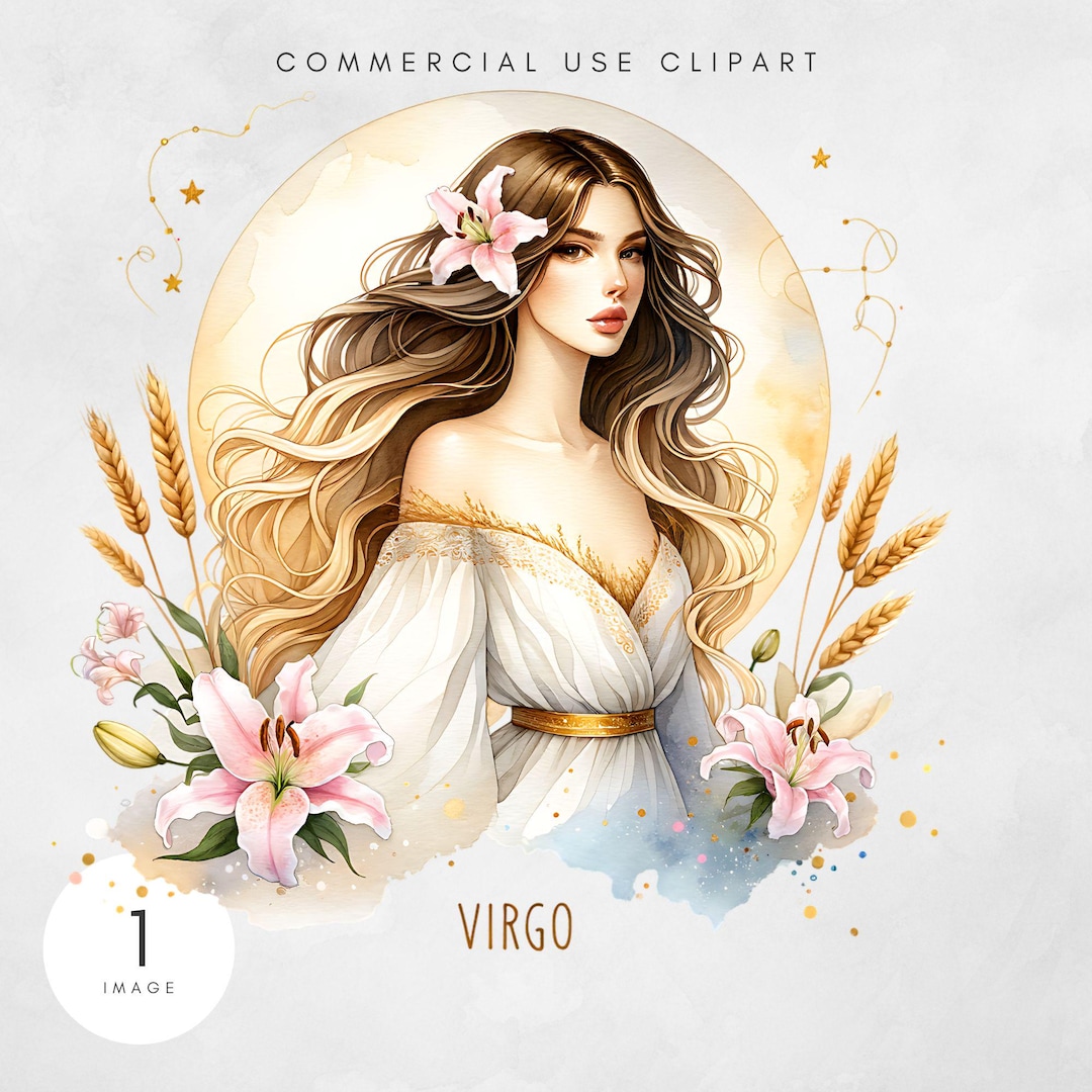 Virgo Zodiac PNG Astrology Clipart File Virgo Sublimation Design ...