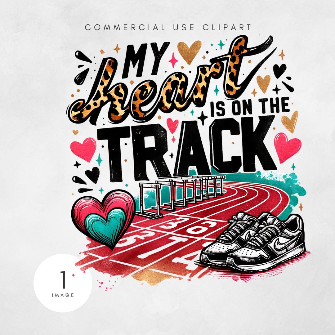 My Heart is on the Track and Field PNG Cross Country Race Day Tshirt ...