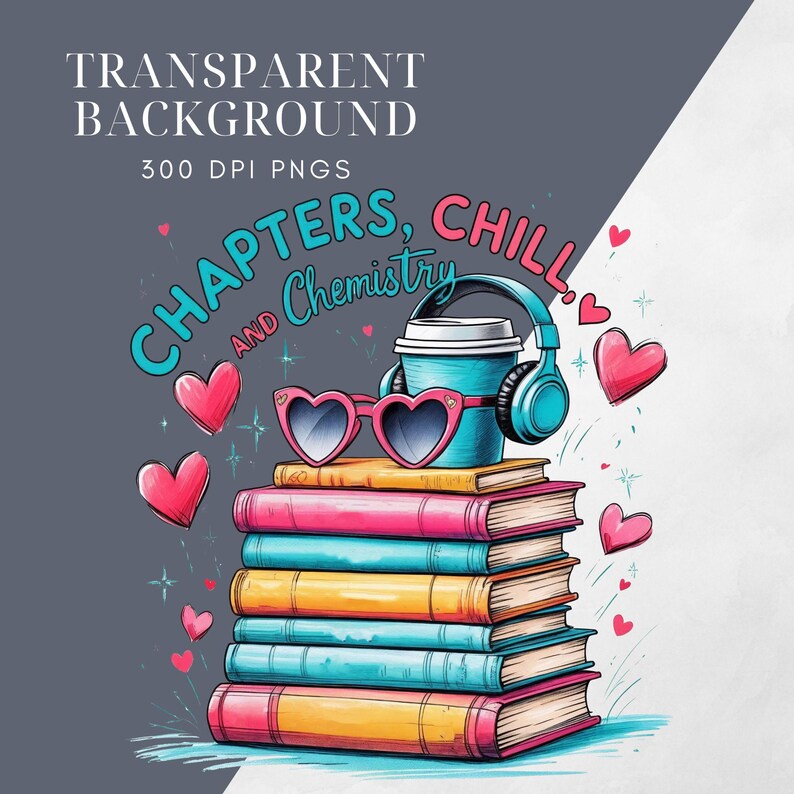 Reading and Chill PNG Cozy Digital Download Clipart for Book Lovers ...