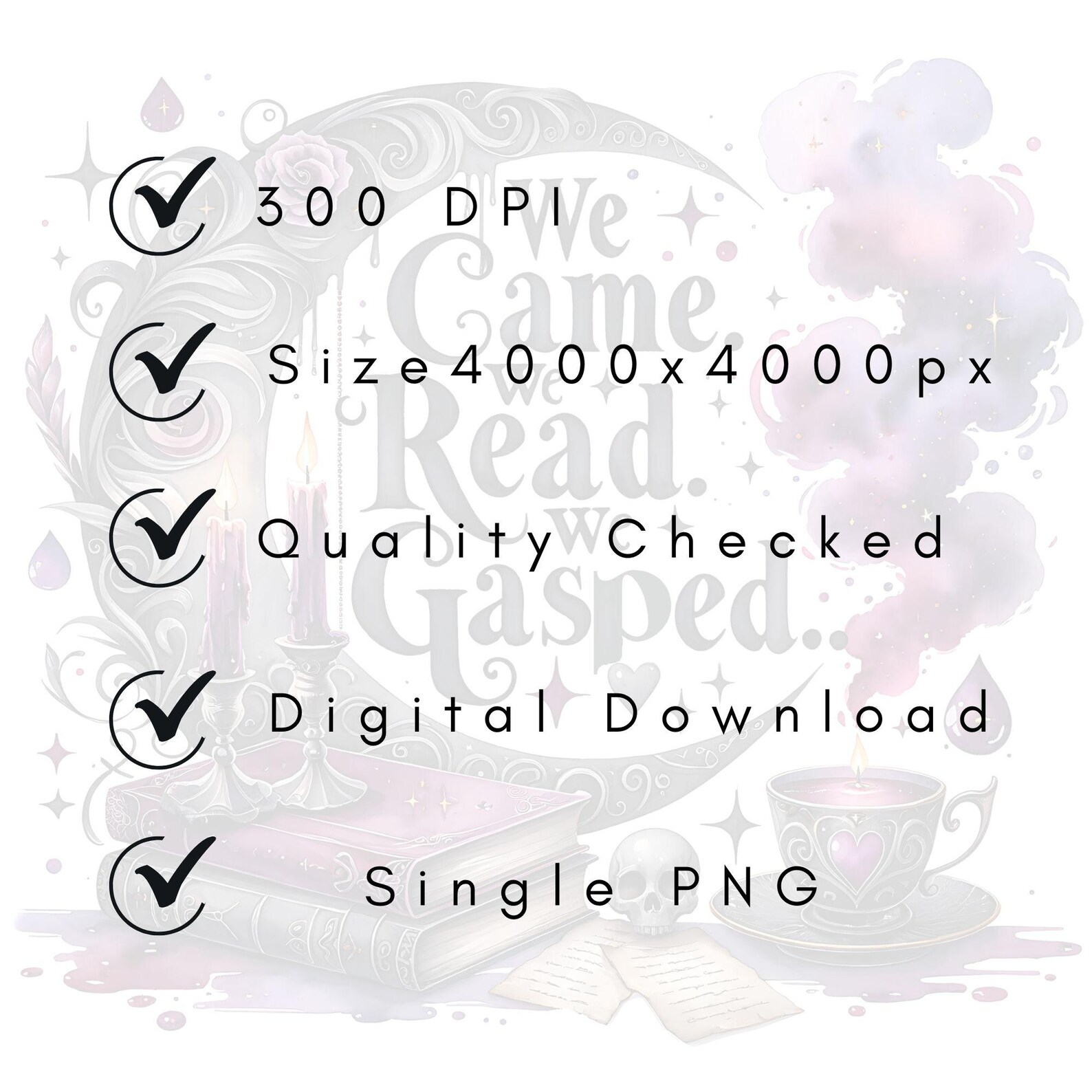 Fun Book Club Saying Png Gothic Bookish Sublimation Design Fantasy Book ...