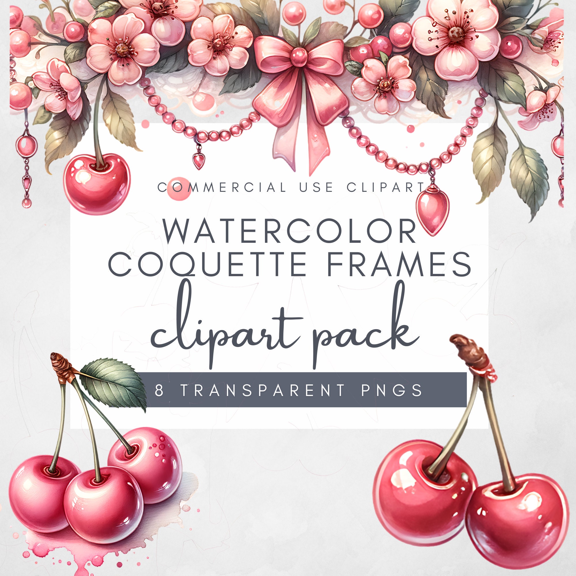 Coquette Frame Png Girlie Girl Coquette Wreath Aesthetic Cherry Banner ...