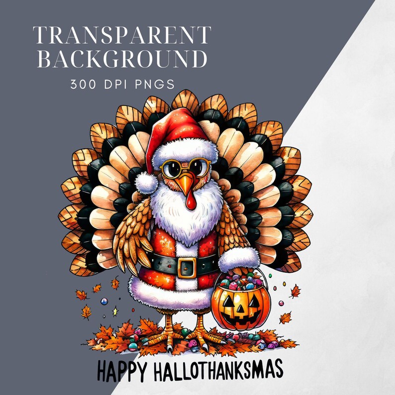 Happy Hallothanksmas PNG Sublimation Design DIGITAL Christmas Png ...