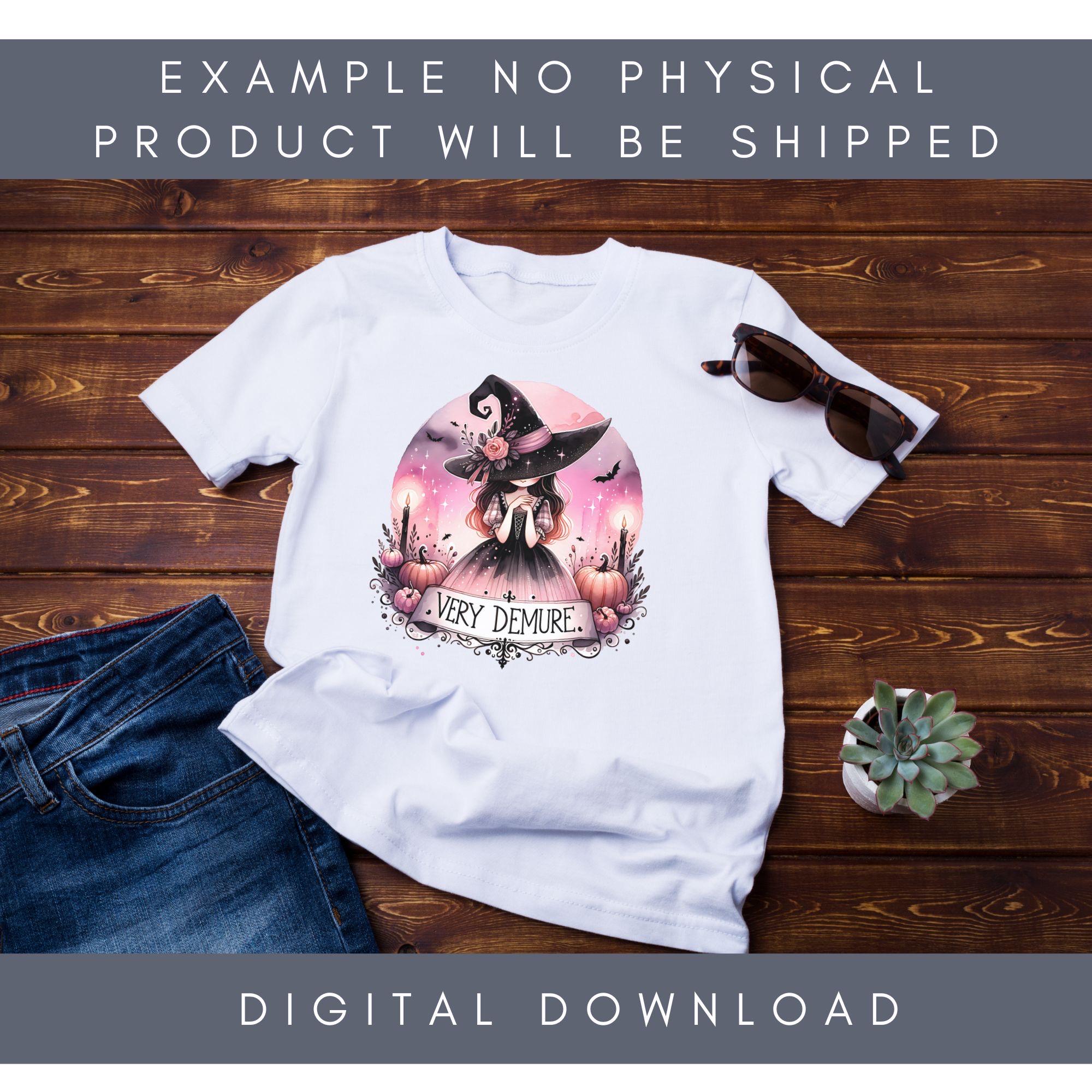 Very Demure Halloween PNG Sublimation File Pretty in Pink Witch Digital ...