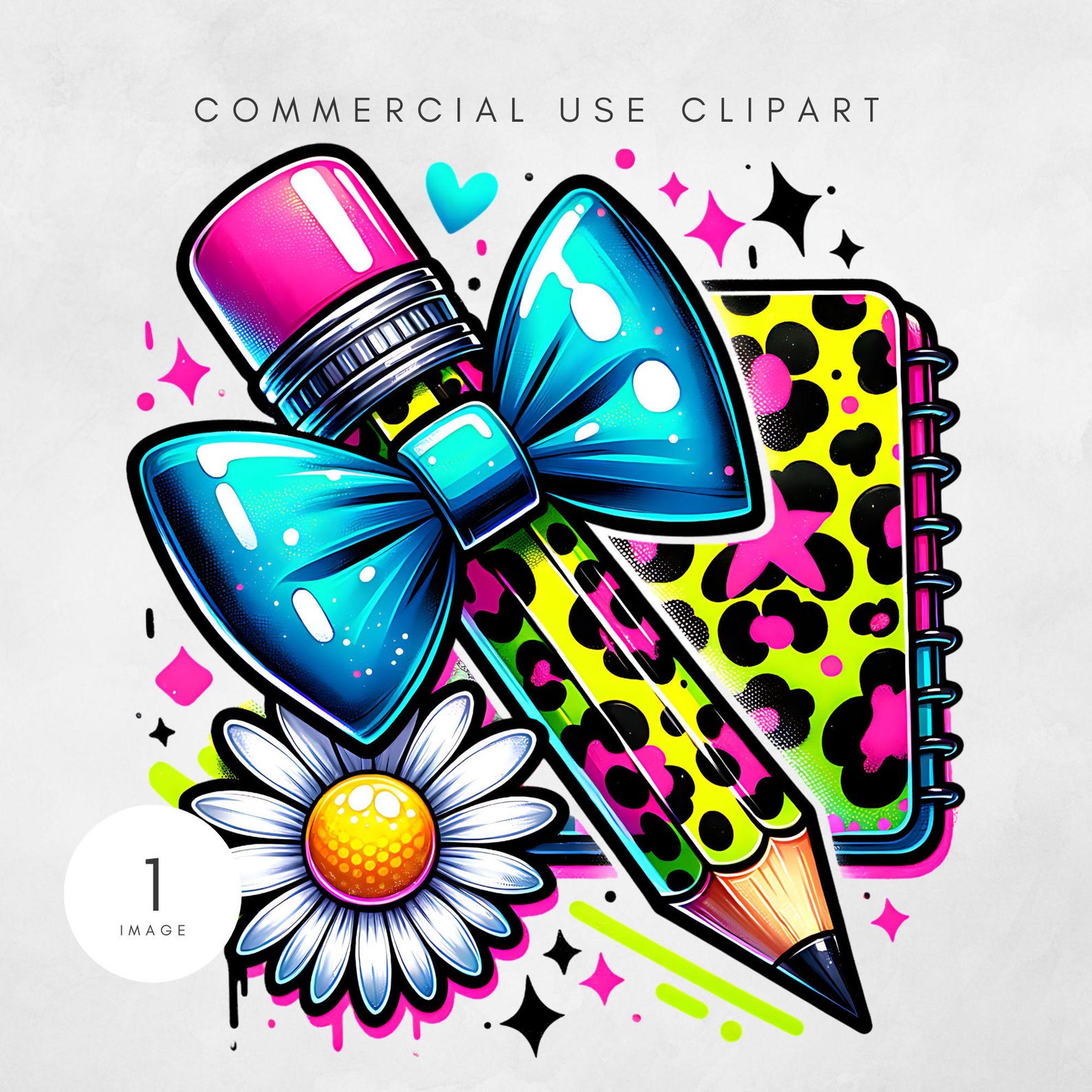 Office Staff Pencil Bow Png Bright Neon Preppy Front Office Sublimation ...