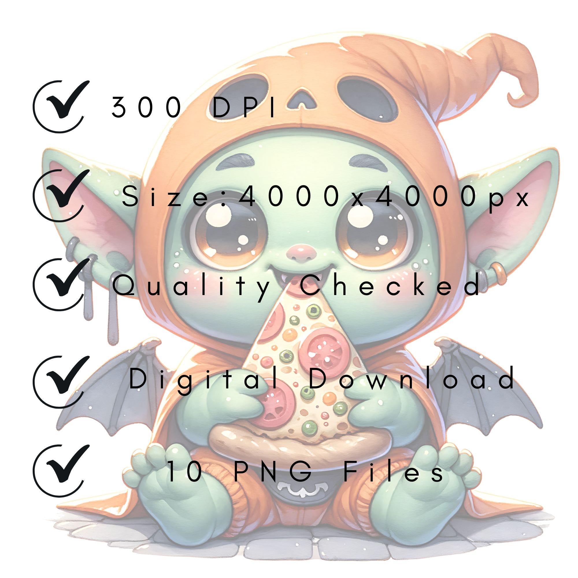 Cute Goblin PNG Kawaii Green Goblin Digital Design for Kids Halloween ...