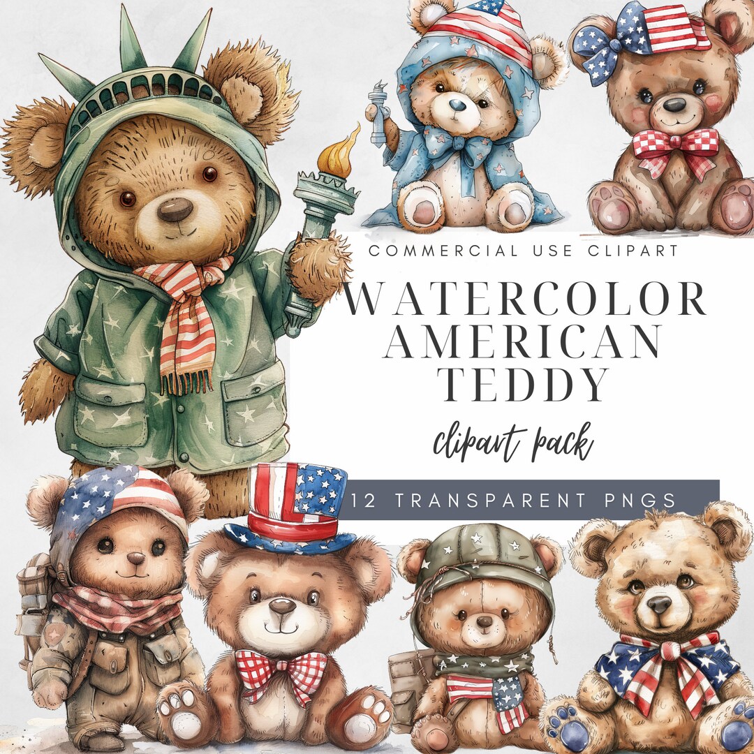 Fourth of July Teddy Bear Statue of Liberty PNG Ted Clipart ...