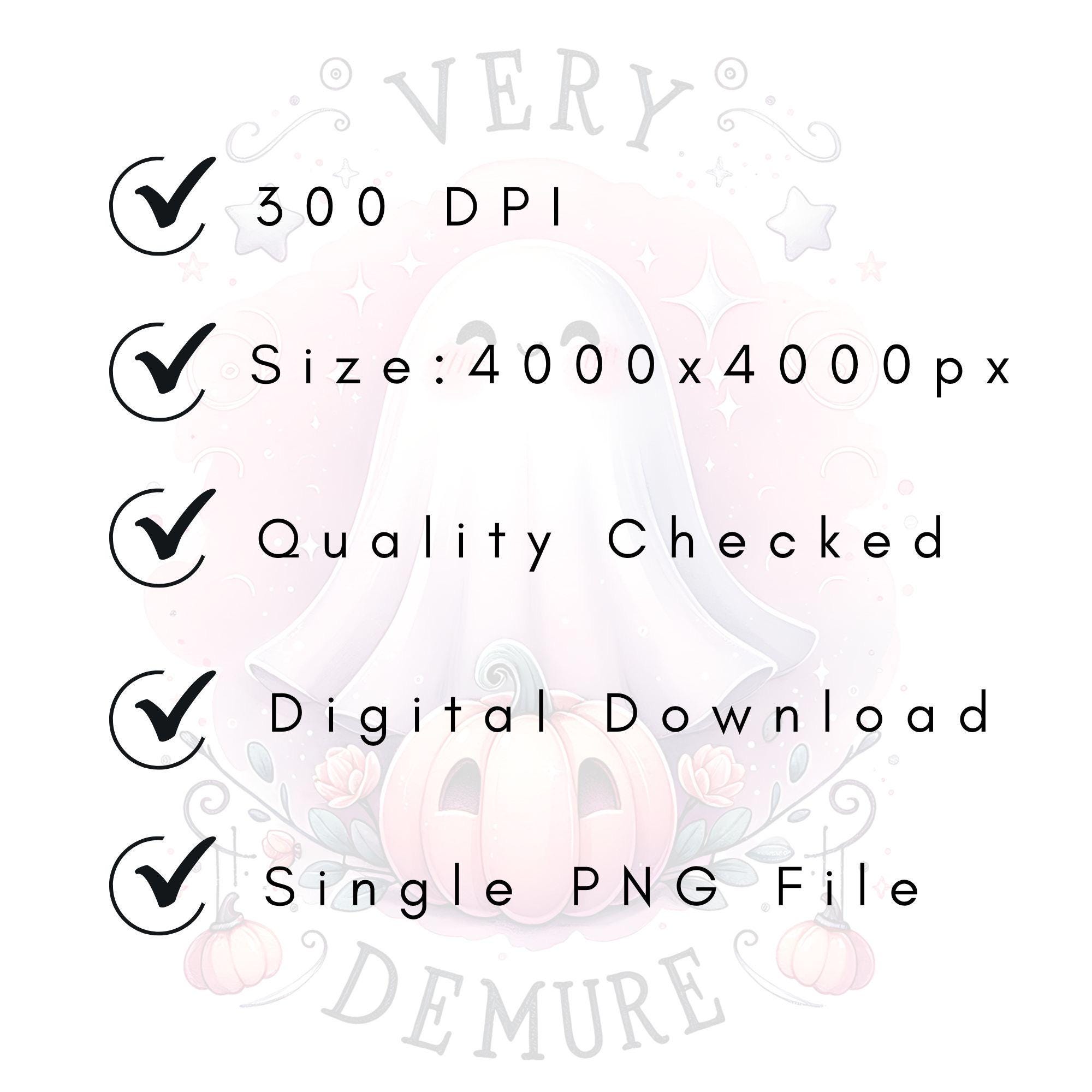 Very Demure Halloween PNG Sublimation File Pretty in Pink Ghost Digital ...