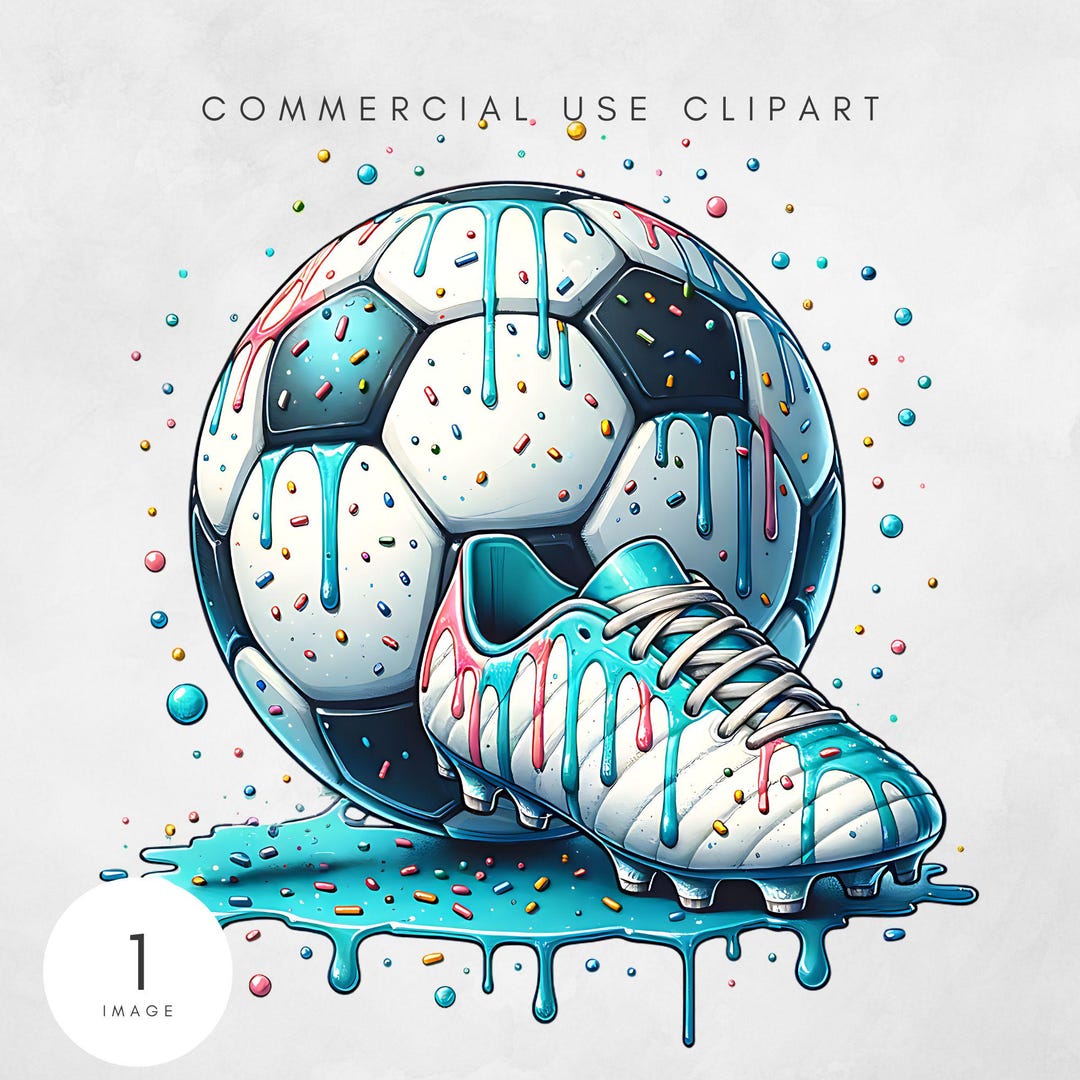 Soccer Ice Cream Drip PNG Football Sports Team Digital File Soccer Mom ...