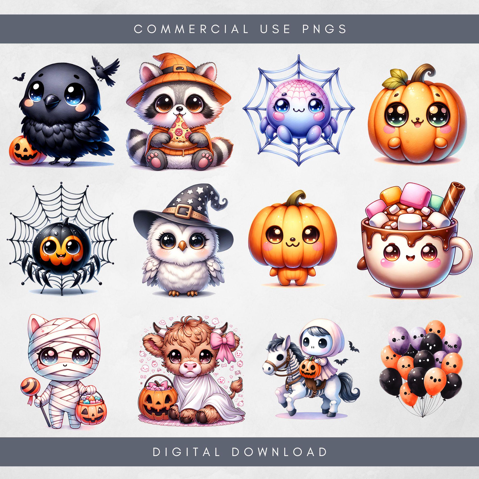 Cute Halloween PNG Kawaii Frankenstein Digital Design for Kids ...