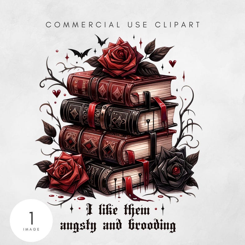 I Like Them Angsty and Brooding PNG Dark Thick Spicy Book Design ...